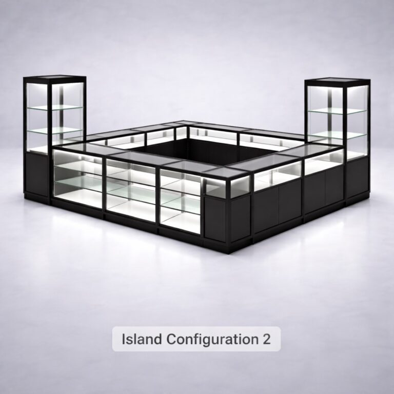 Modular Glass Kiosk System – Commercial Island Retail Configuration ...